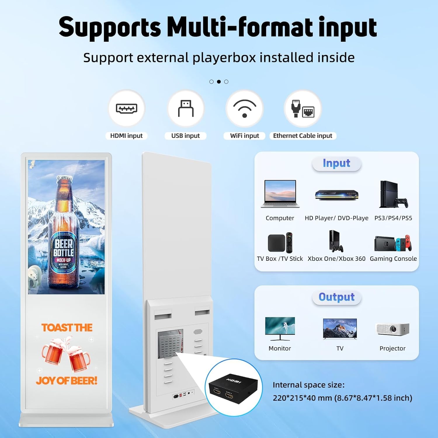Your store. Vertical Digital Display Kiosk Floor standing, LCD ...